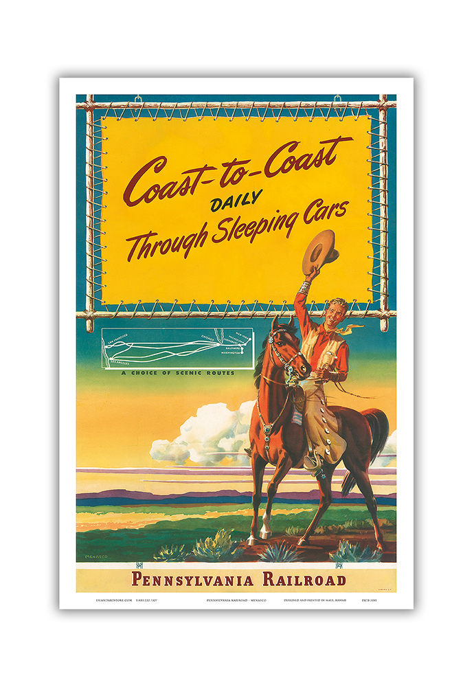Coast to Coast Daily - Through Sleeping Cars - Pennsylvania Railroad ...