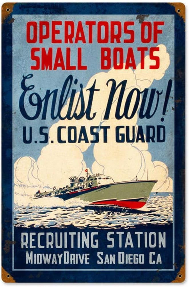Coast Guard Enlist Metal Tin Sign with Rustic Retro Decorative Sings ...