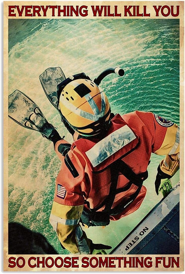 Coast Guard Poster Metal Tin Sign, Everything Will Kill You, So Choose ...