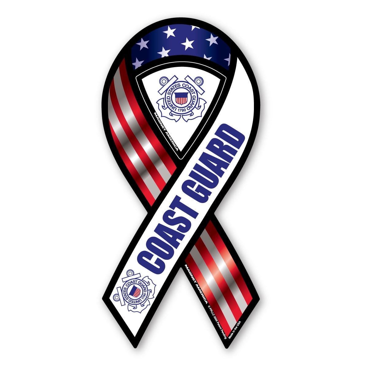 Coast Guard Red, White & Blue 2-in-1 Ribbon Magnet - Walmart.com