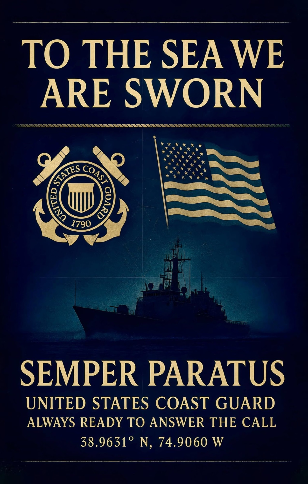 Coast Guard Wall Art To the Sea We Are Sworn Vintage Navy Military ...