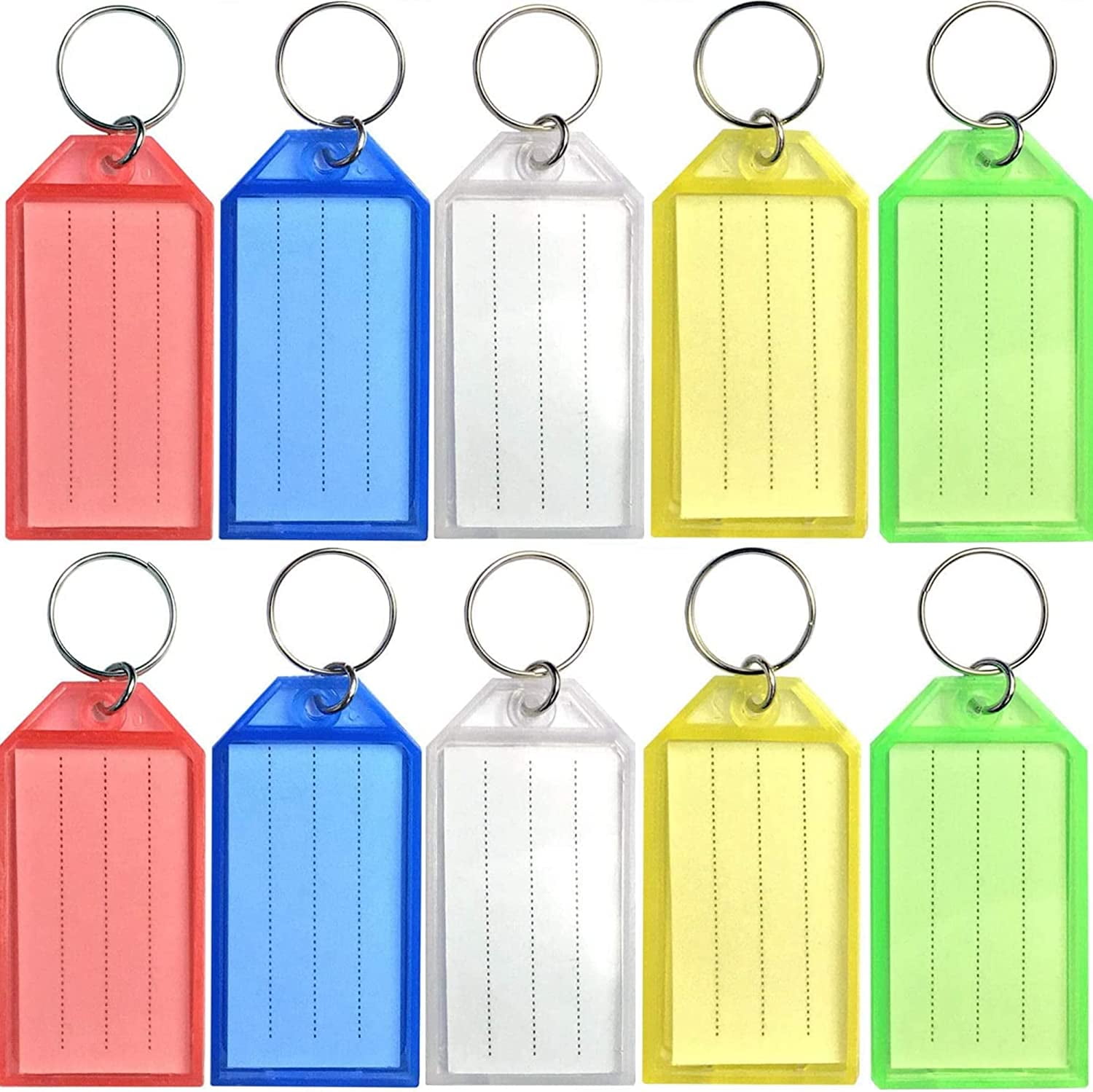 Coast Key Tag Key Chains | 10 Pack Assorted Colors | Plastic Key Ring ...