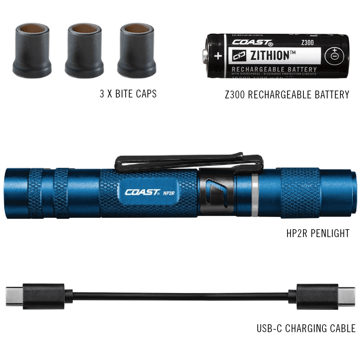 COAST Products HP2R 280 Lumen Rechargeable Penlight with Twist Focus ...