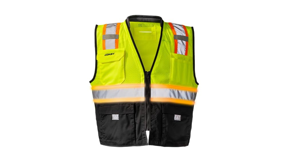 Coast SV500 High-Vis Rechargeable Lighted Safety Vest with COAST ...