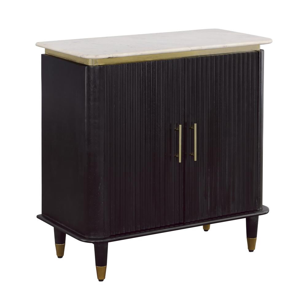 Coast To Coast Imports Davina 2-Door Wood Cabinet with Marble Top in ...