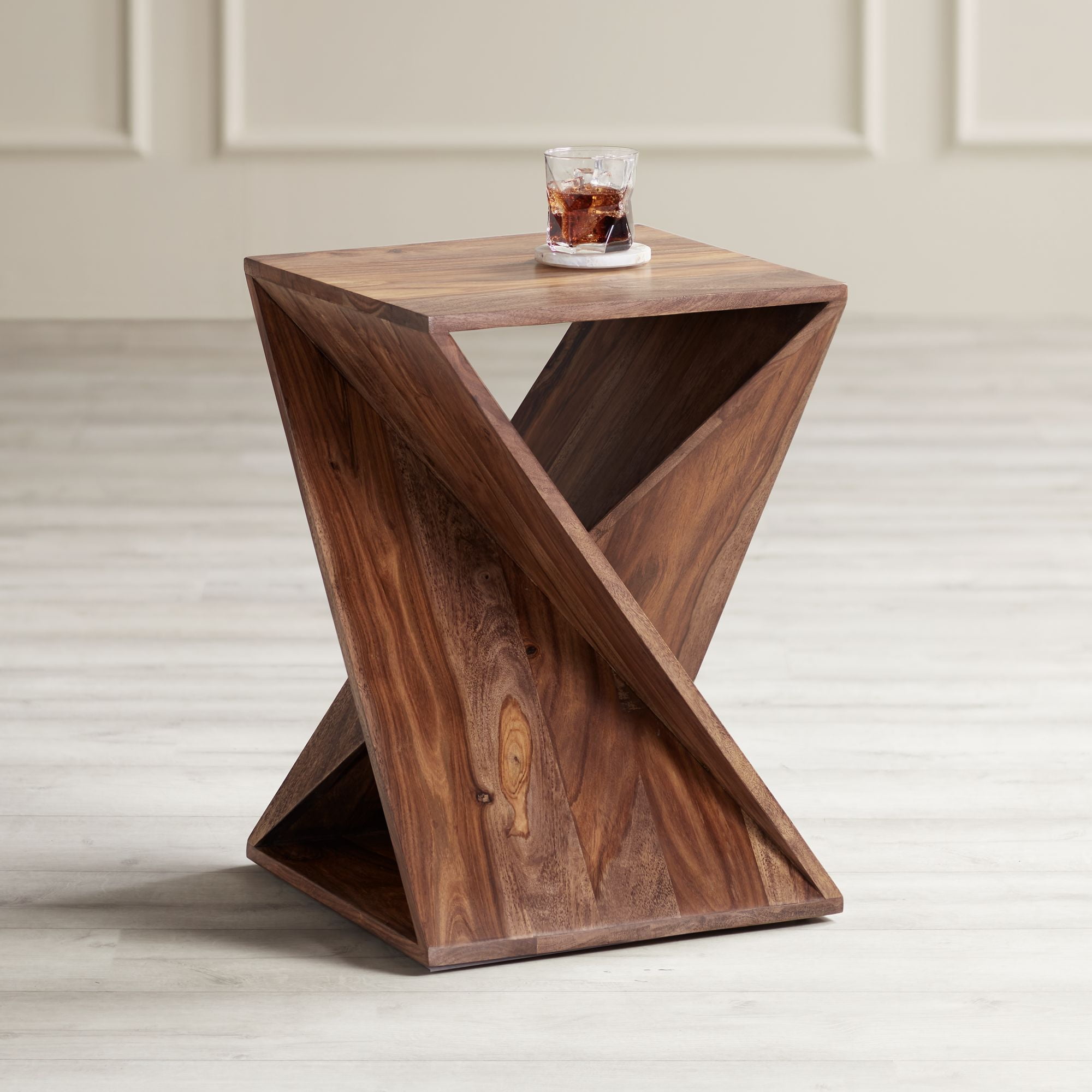 Coast To Coast Imports Solid Wood Accent Table in Nut Brown - Walmart.com