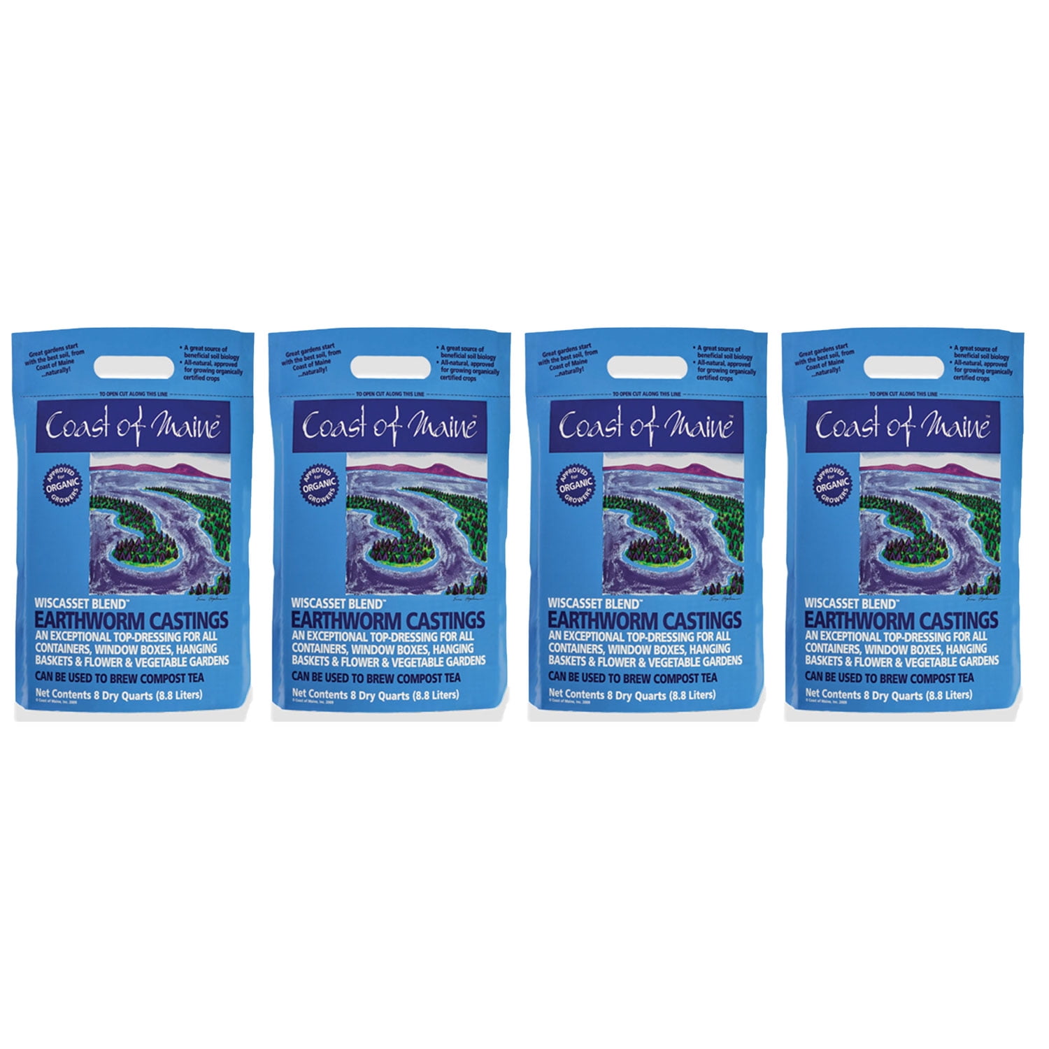 Coast of Maine Wiscasset Blend Earthworm Potting Soil, 8 Quart Bag (4 ...
