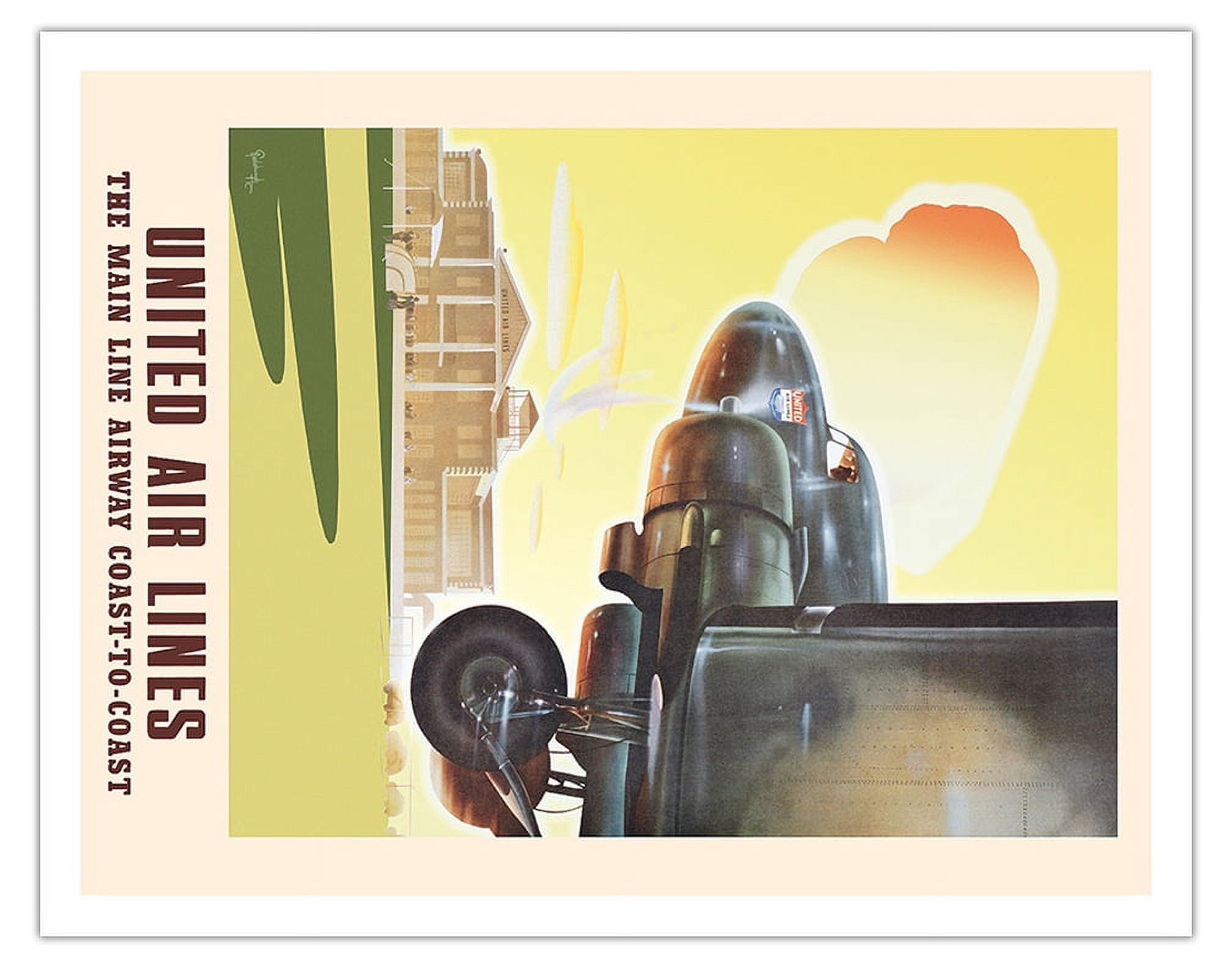 Coast-to-Coast - Douglas DC-3 Aircraft - United Air Lines - Vintage ...