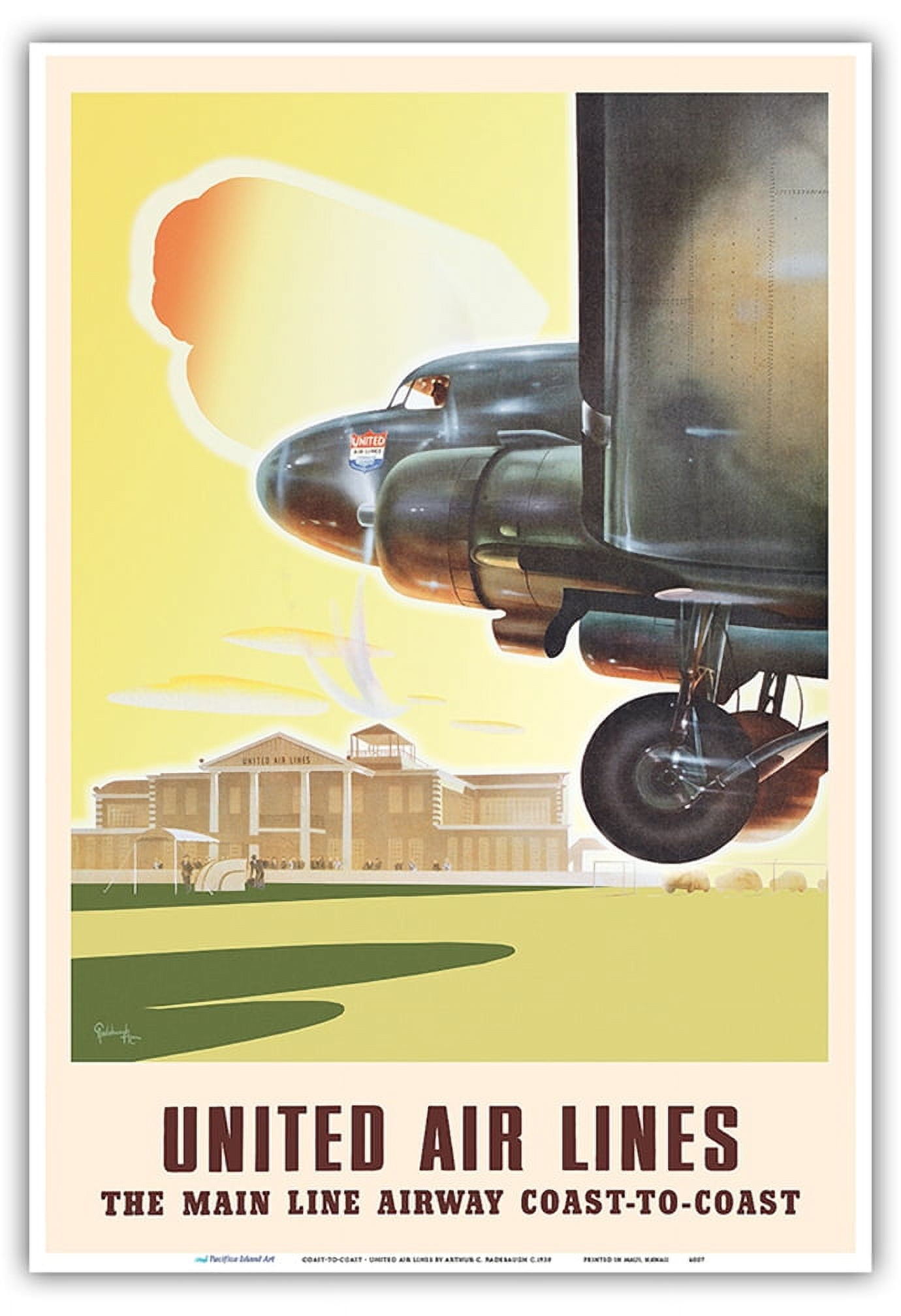 Coast-to-Coast - Douglas DC-3 Aircraft - United Air Lines - Vintage ...