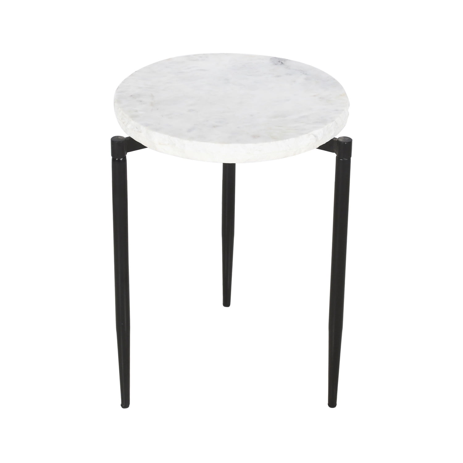 Rosetta Black & White Marble Industrial Metal Accent Table - Walmart.com
