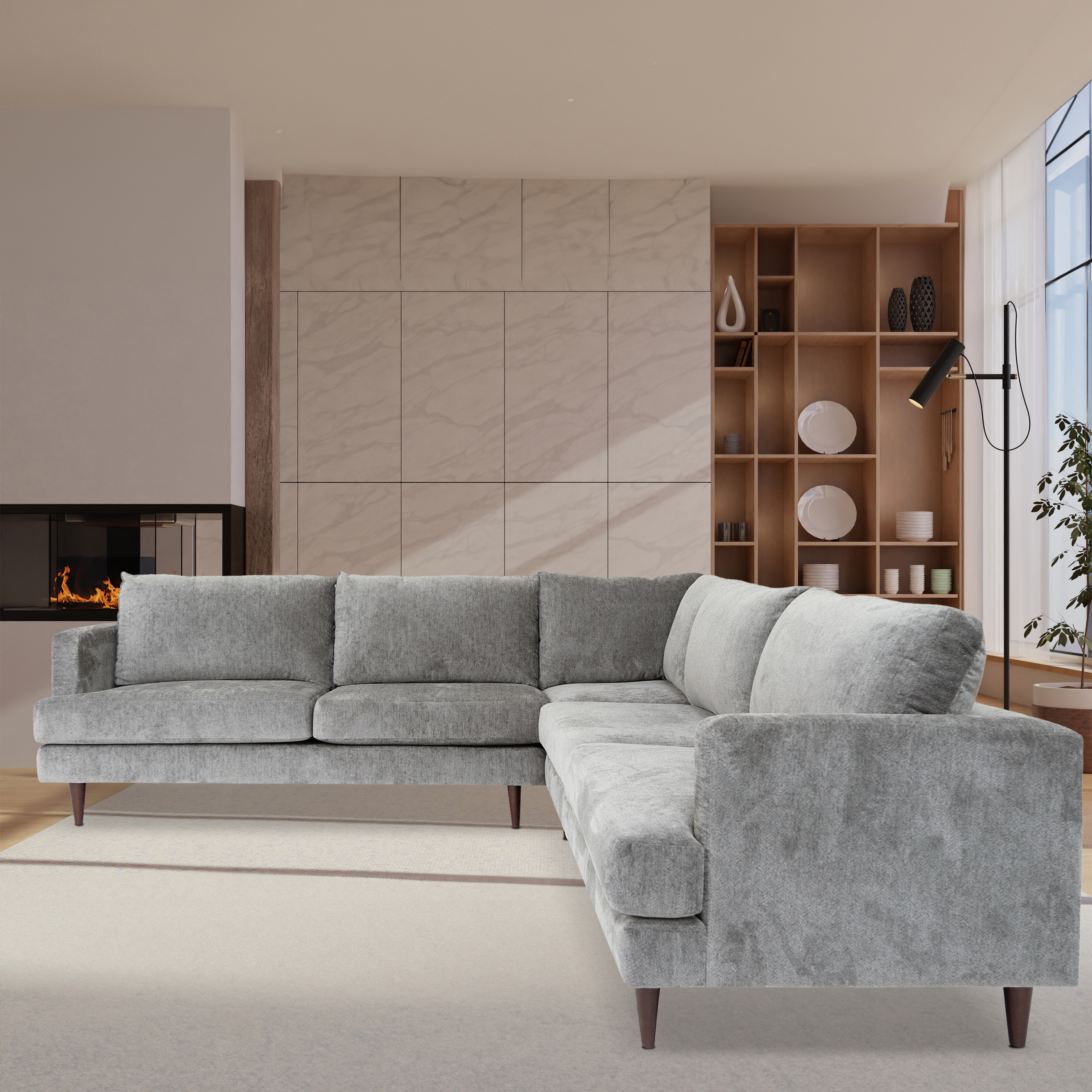 Coast to Coast Sofas Silver L Shaped Sectional Sofas for Living Room ...