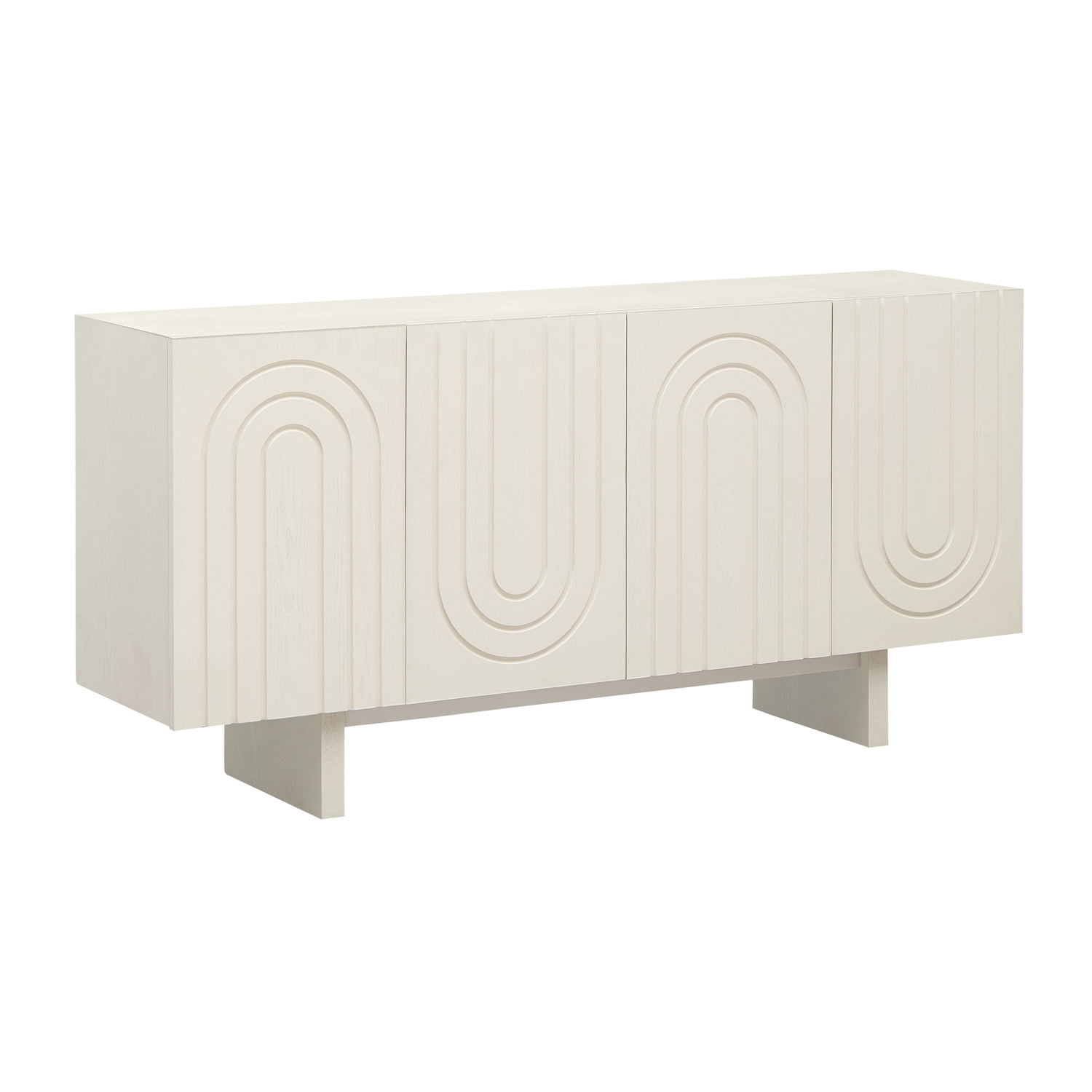 Windham Cream Wood Four Door Credenza with Adjustable Shelves - Walmart.com