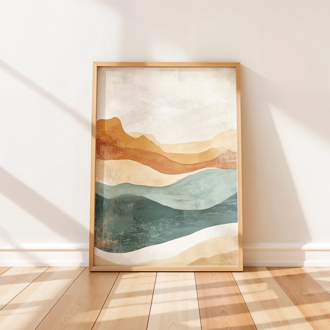 Coastal Abstract Landscape Earthy Boho Minimalist Ocean Decor Unframed ...