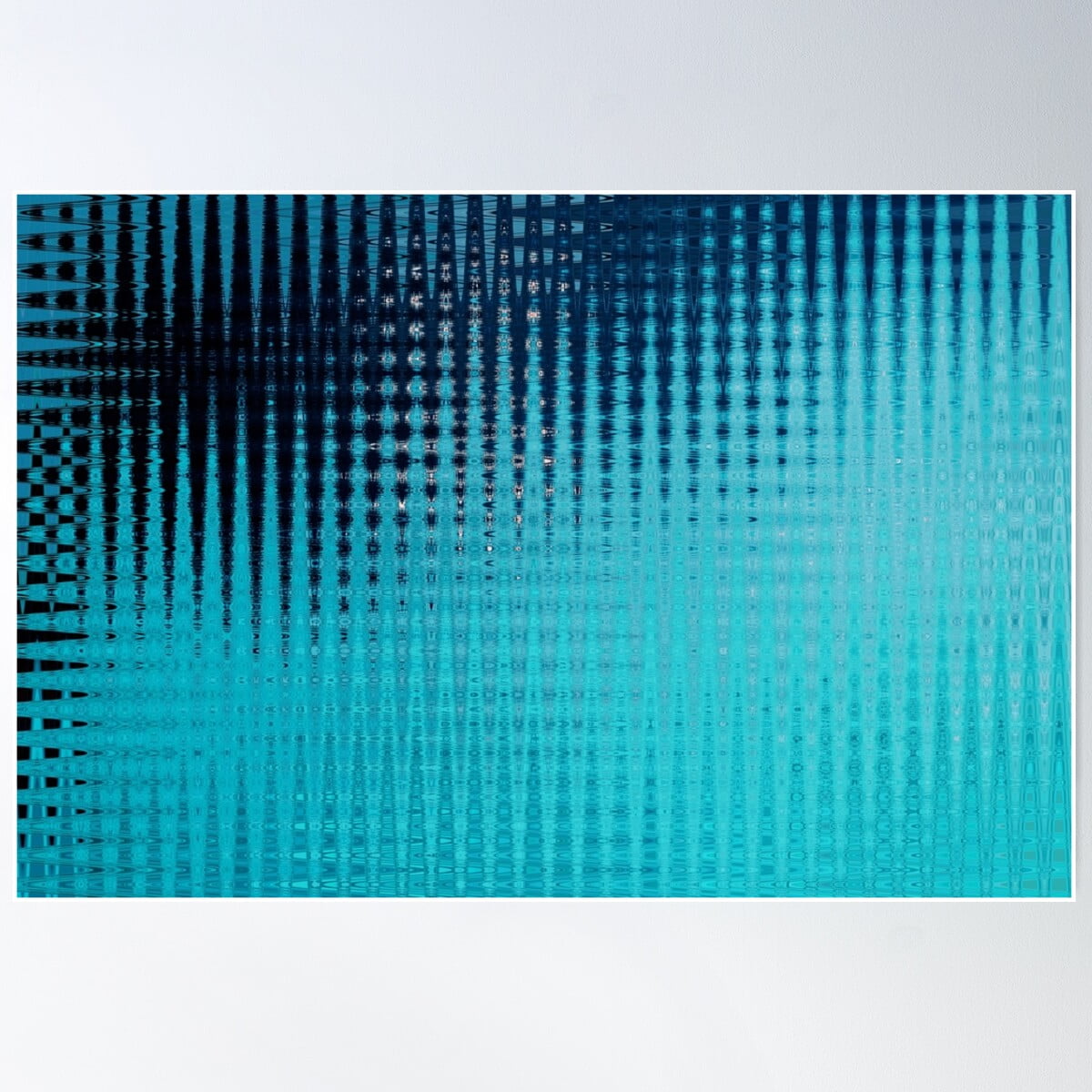 Coastal Abstract Ocean Ripples Seagull Rocks In Turquoise Cyan Shades ...