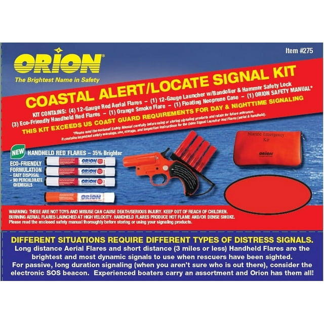 Coast Guard Approved Marine Boating Flare Safety Kit - Coastal Alert ...