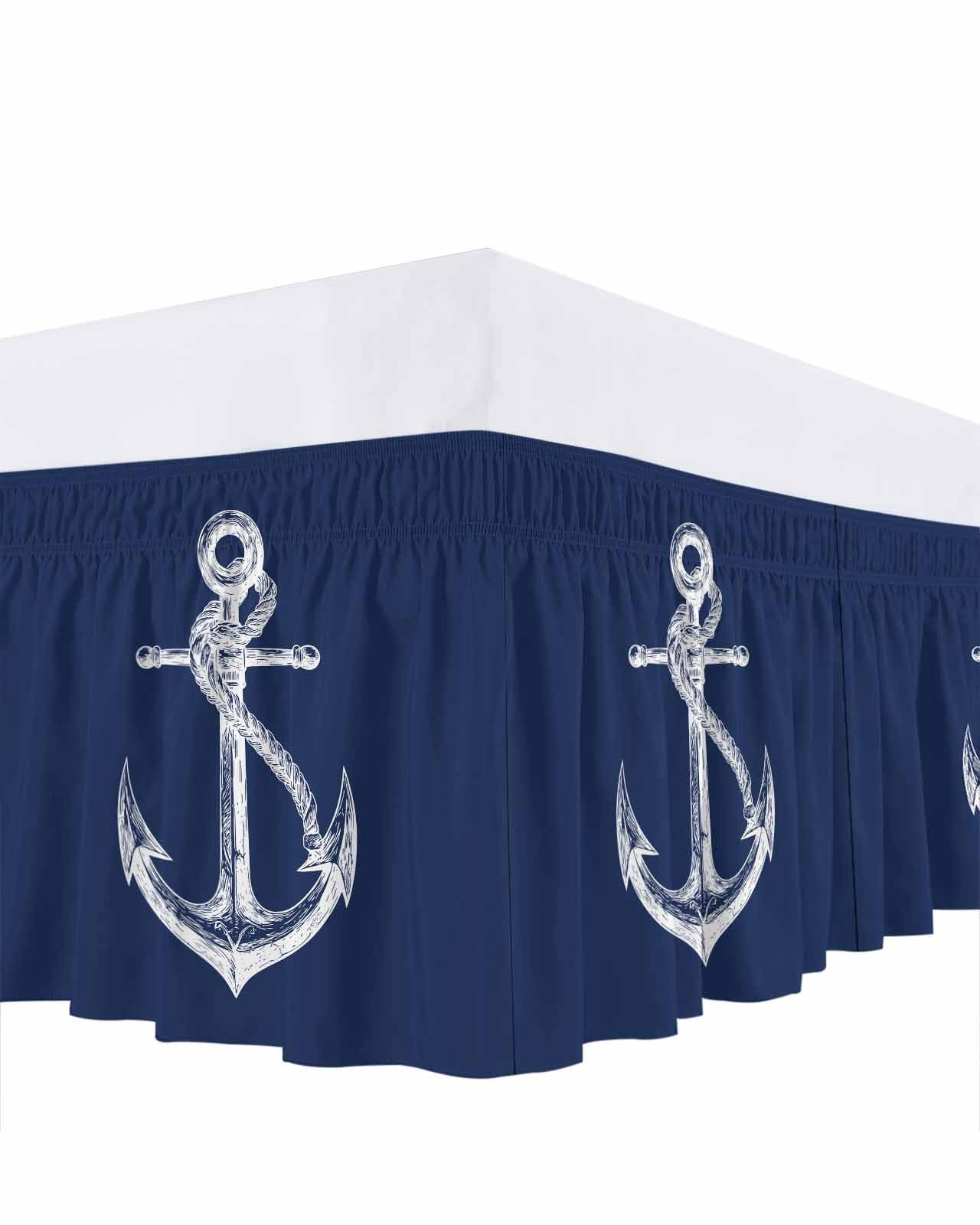 Coastal Anchor Bed Skirt Queen Size 18