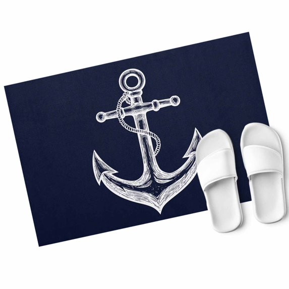 Coastal Anchor Door Mat Nautical Knot Non Slip Absorbent Entrance Mat ...
