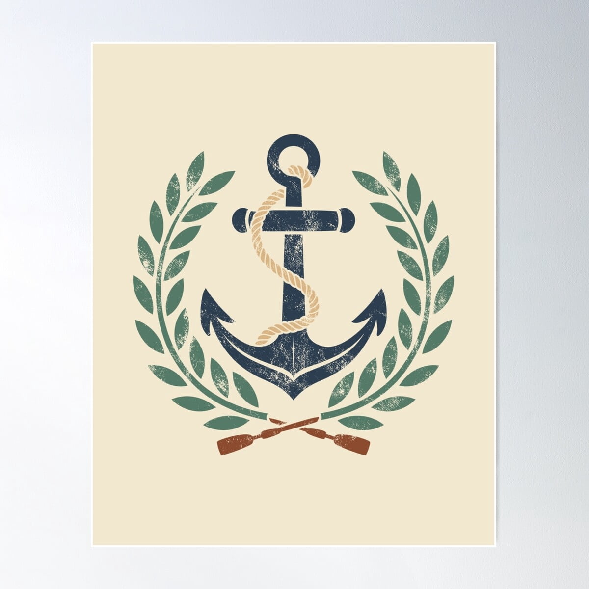 Coastal Anchor Heritage Poster Wall Art, Modern Wall Decor For Living ...