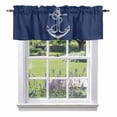 Coastal Anchor Valances for Windows, Nautical Knot Rod Pocket Short ...