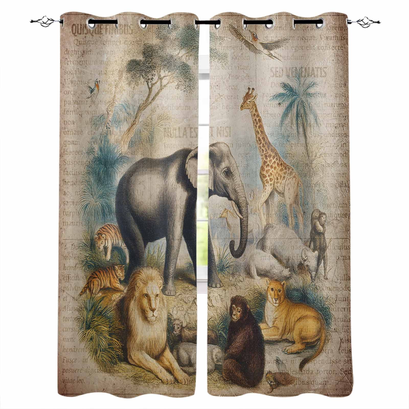 Coastal Animals Blackout Curtains for Bedroom/Living Room, Thermal ...