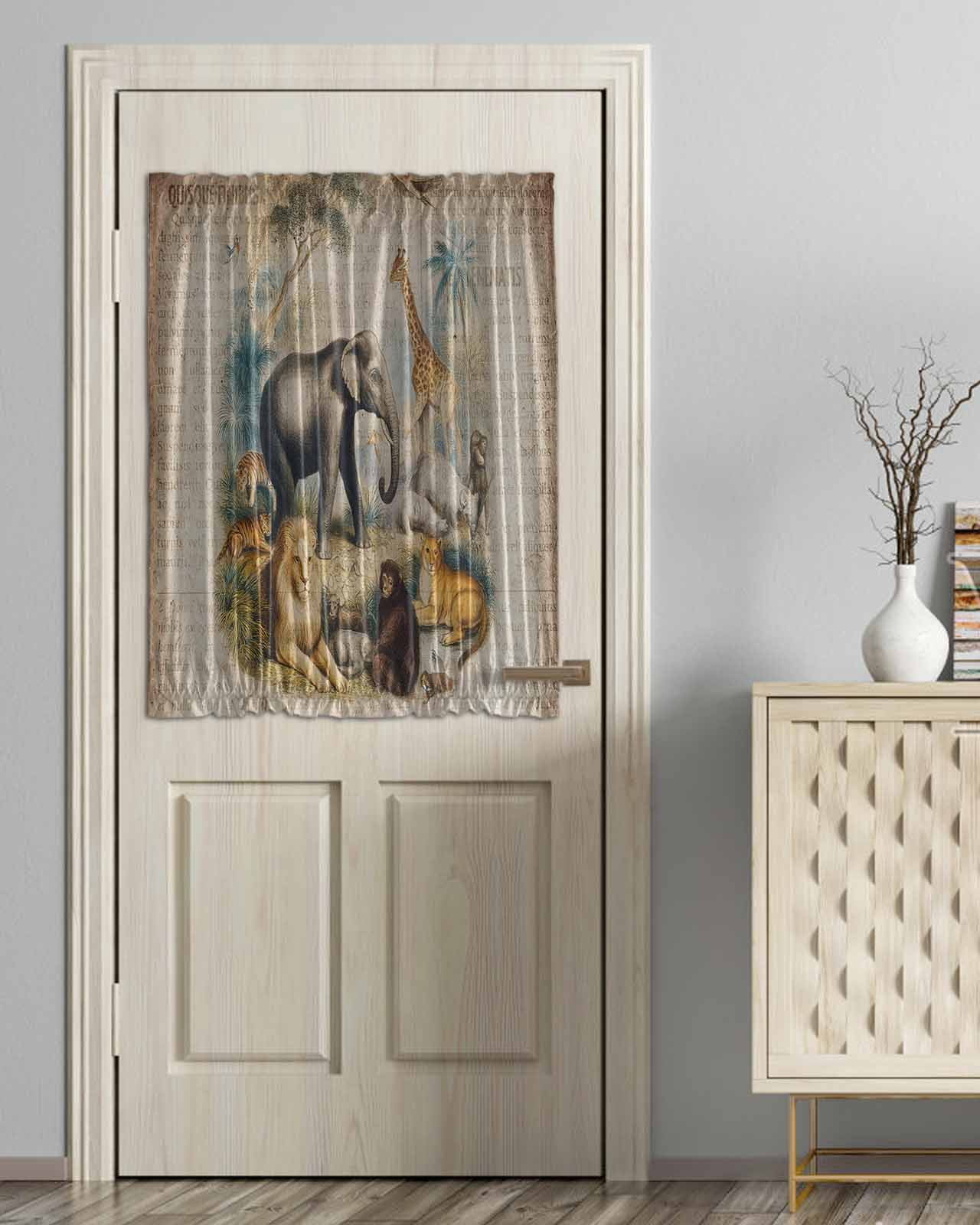 Coastal Animals Blackout Door Curtains for French, Glass,Front, Back ...