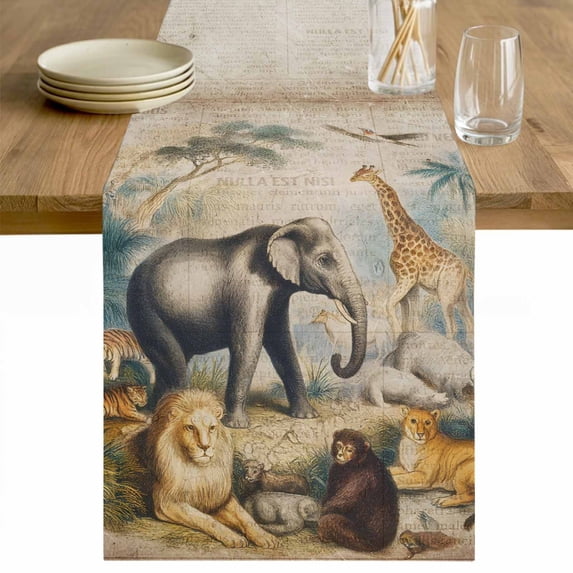 Coastal Animals Table Runner 108 Inches Long Farmhouse Dress Scarves ...