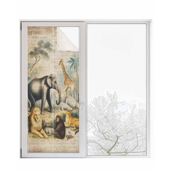 Coastal Animals Window Privacy Film Stained Glass Window Film ...