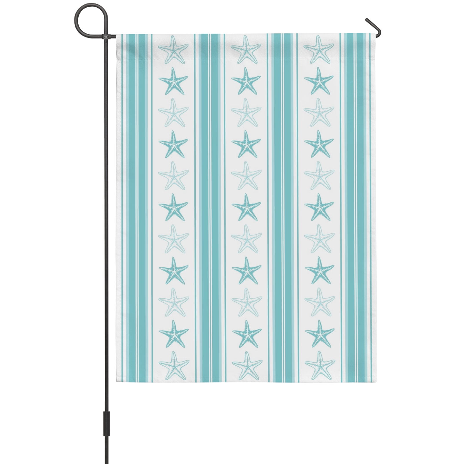 Coastal Aqua Stripes House Flag 28 x 40 Inches, Starfish Minimalist ...