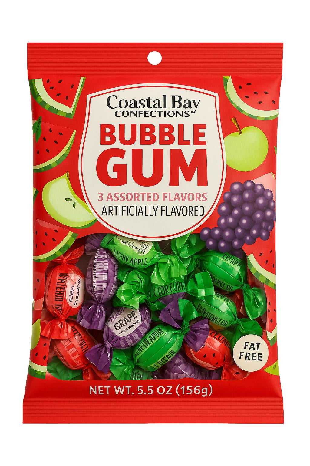 Coastal Bay Confections 3 Assorted Flavors, Green Apple, Watermelon ...