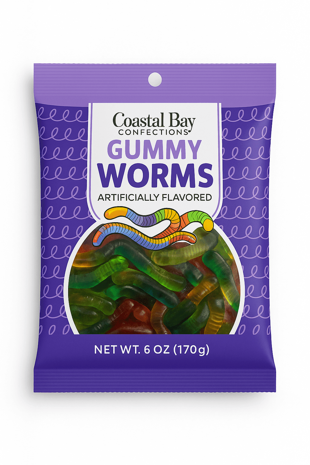Coastal Bay Confections Gummy Soft Chewy Worms Candy 6 oz Bag - Walmart.com
