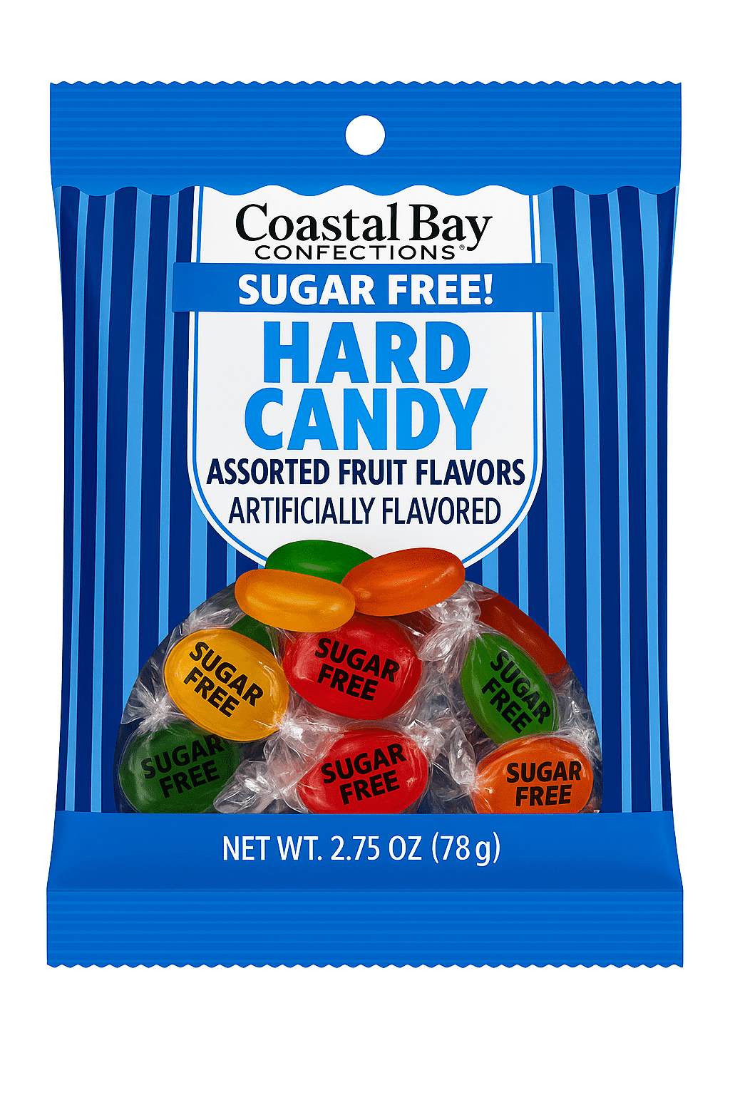 Coastal Bay Confections Sugar Free Assorted Fruit Flavors Hard Candy, 2 ...