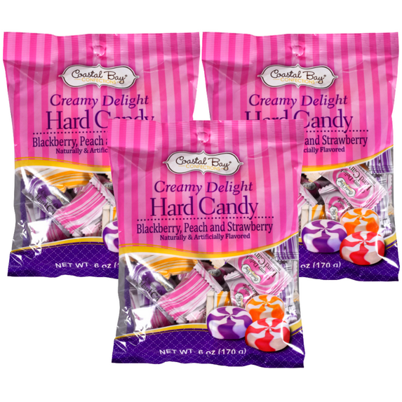 Coastal Bay Creamy Delight Hard Candy, Blackberry Peach Strawberry ...