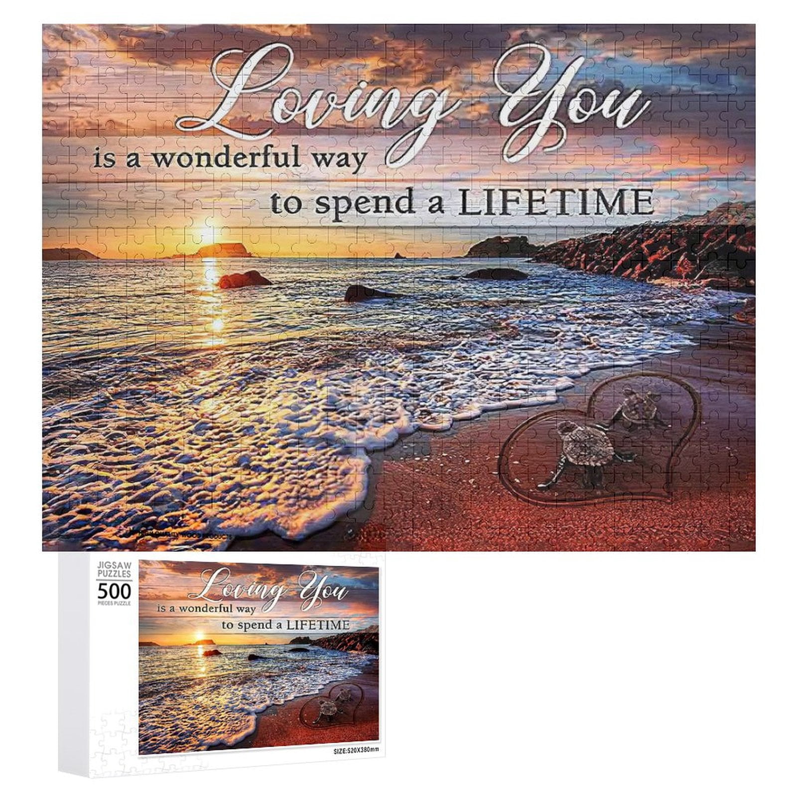 Coastal Beach 500 Piece Jigsaw Puzzles for Adults - Ocean Sea Turtle ...
