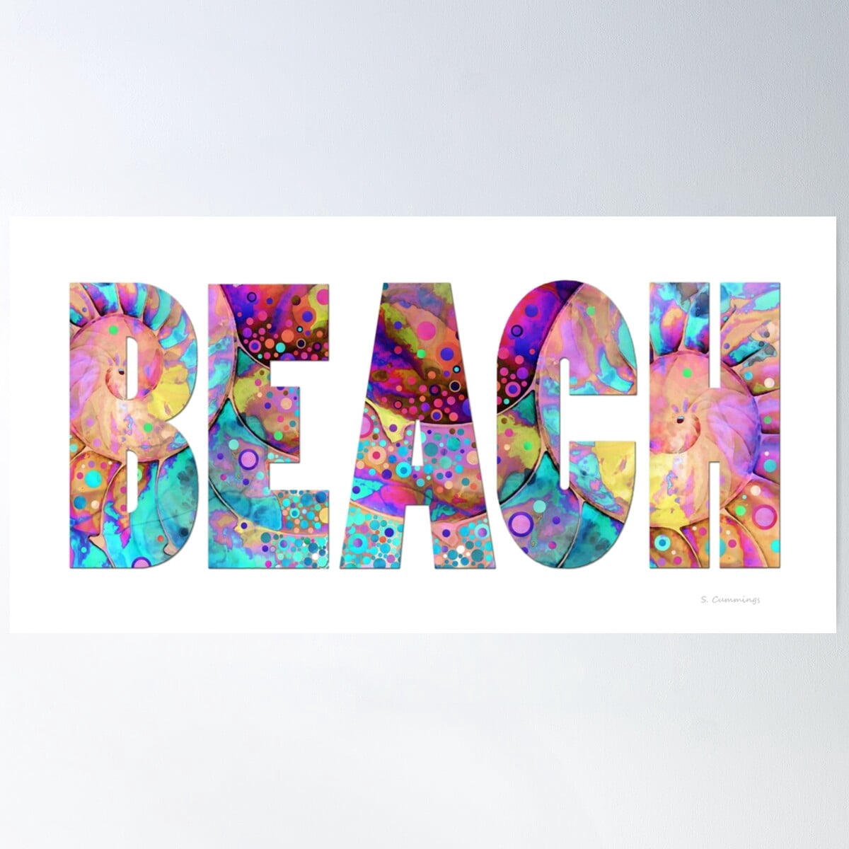 Coastal Beach Art Tropical Beachy Words Poster Wall Art, Modern Wall ...