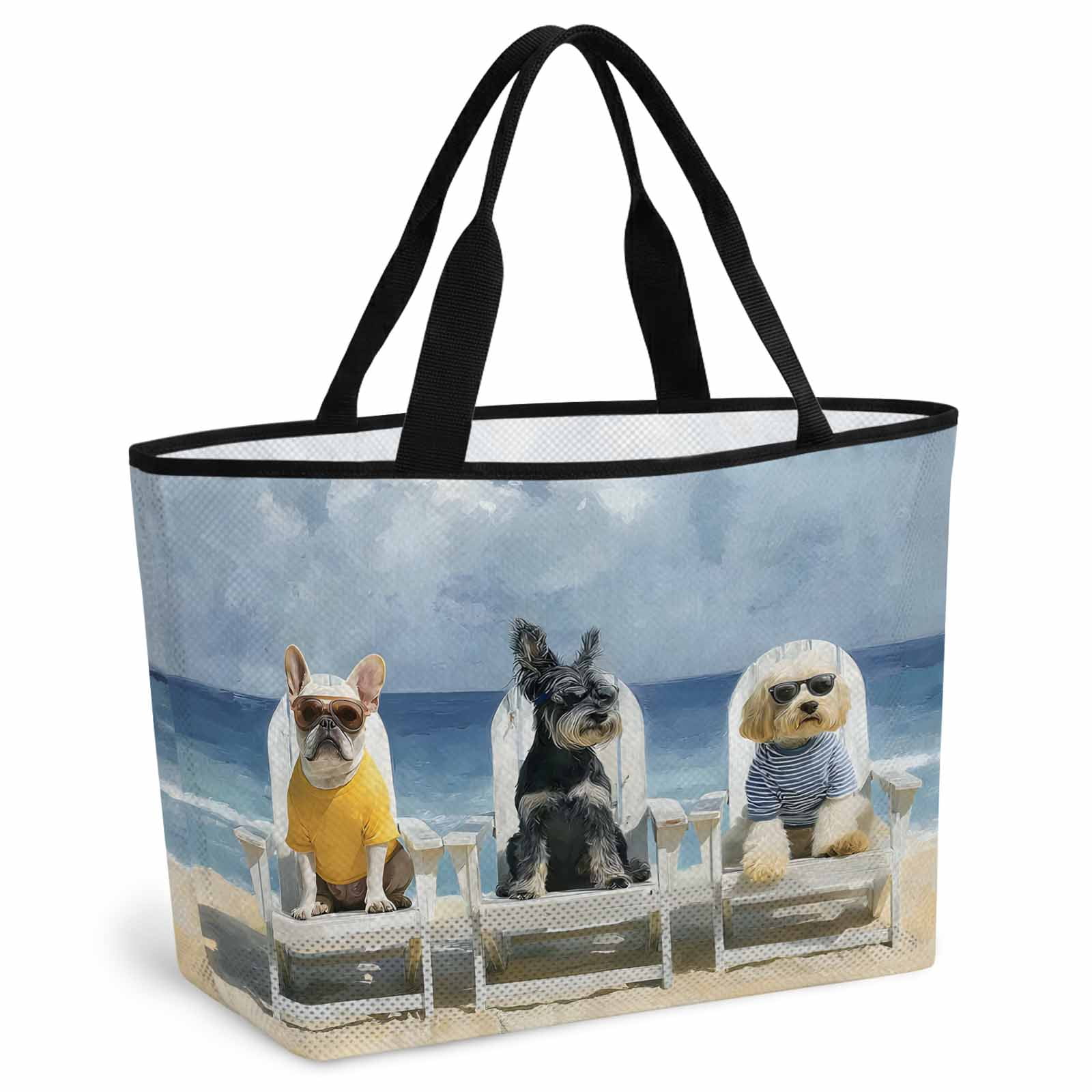 Coastal Beach Beach Bag for Women, Large Breathable Mesh Beach Tote Bag ...