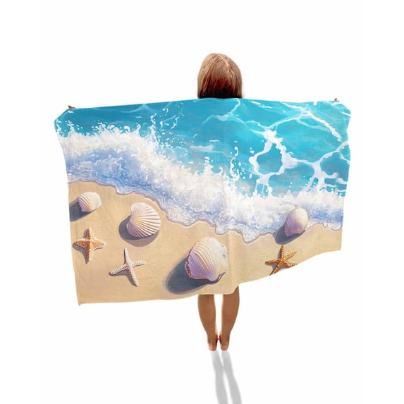 Coastal Beach Beach Towels Oversized Super Absorbent, Nautical Ocean ...