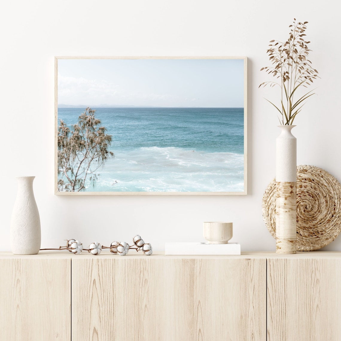 Coastal Beach Boho Wall Art Modern Coastal Ocean Waves Beach Poster ...