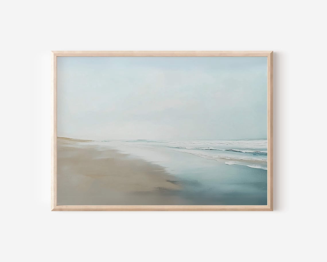 Coastal Beach Coastal Beach Decor Waves Home Beachy Art, Stretched ...