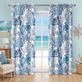 Coastal Beach Curtains 2 Panels Set Nautical Ocean Patterned Themed ...