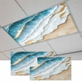 Coastal Beach Fluorescent Light Covers, Nautical Ocean Blue Beige ...