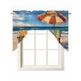 Coastal Beach Kitchen Swag Valance for Window,Rod Pocket Short Kitchen ...