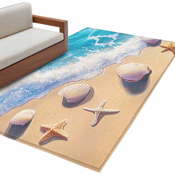 Coastal Beach Large Area Rugs for Bedroom Living Room, Soft Non Slip ...