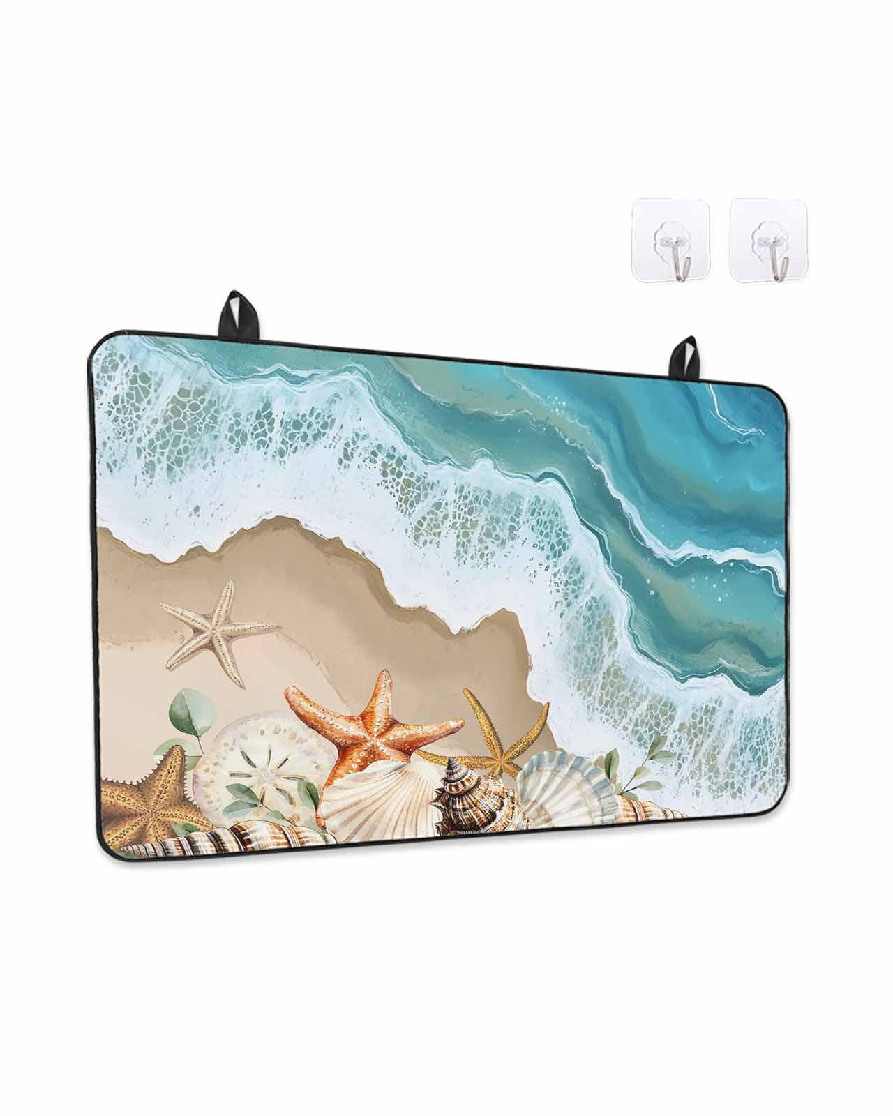 Coastal Beach Ocean Stove Top Covers for Electric Stove, Kitchen Glass ...