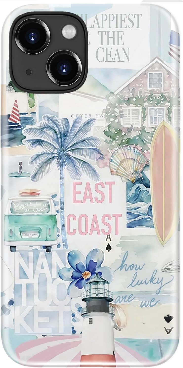 Coastal Beach Phone Case, Aesthetic Nantucket East Coast, Lighthouse ...