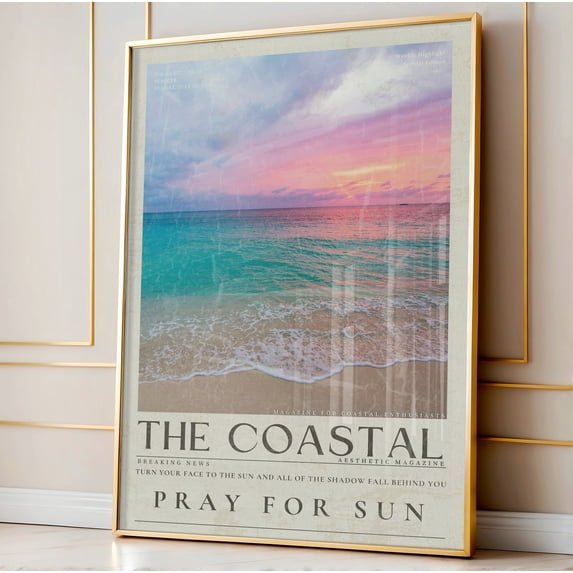 Coastal Beach Print, Pray For Sun, Unframed Paper Poster 8x10in ...