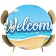 Coastal Beach Round Tablecloth 45-54 Inch Round Fitted Table Cloth with ...