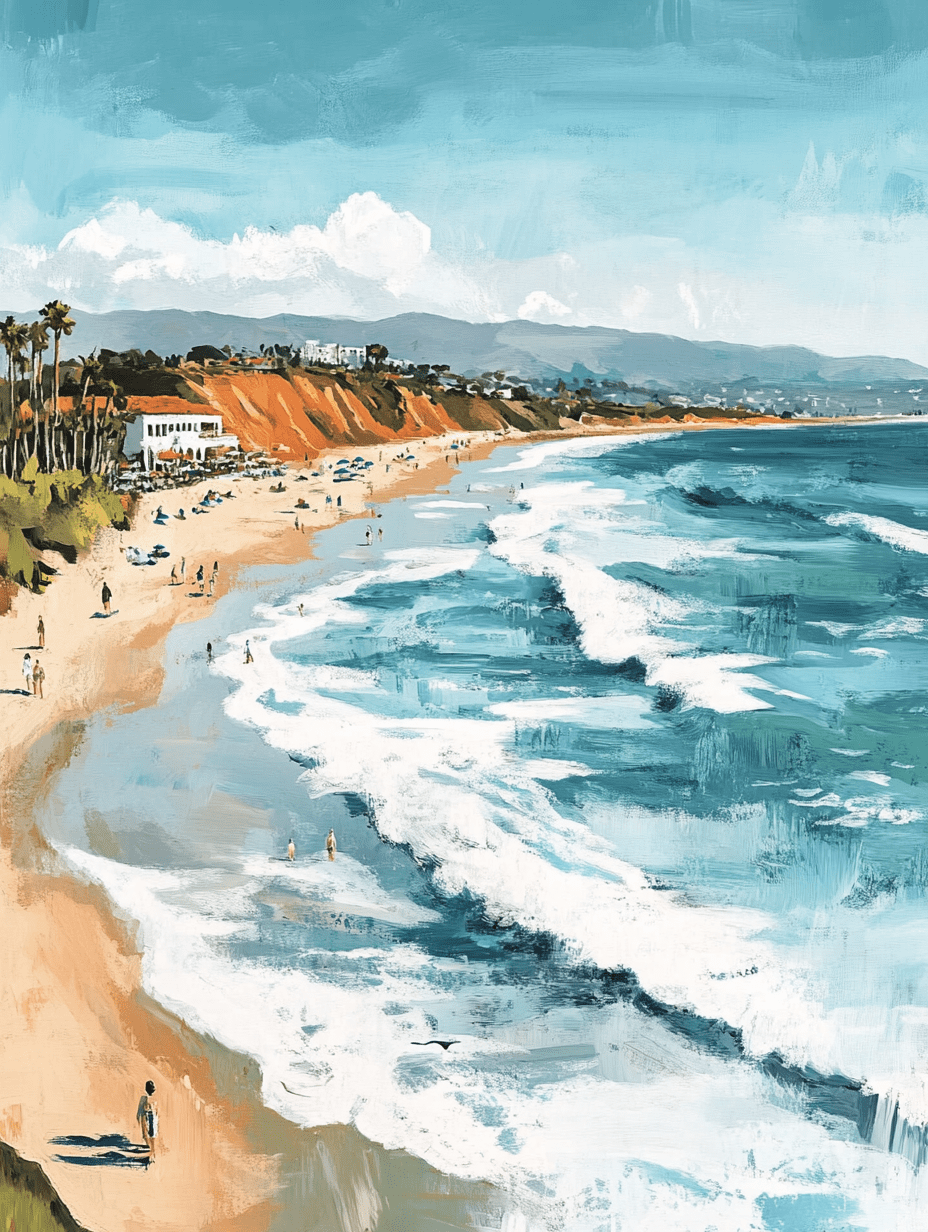 Coastal Beach Scene Canvas Wall Art，Perfect for Living Room， Bedroom ...