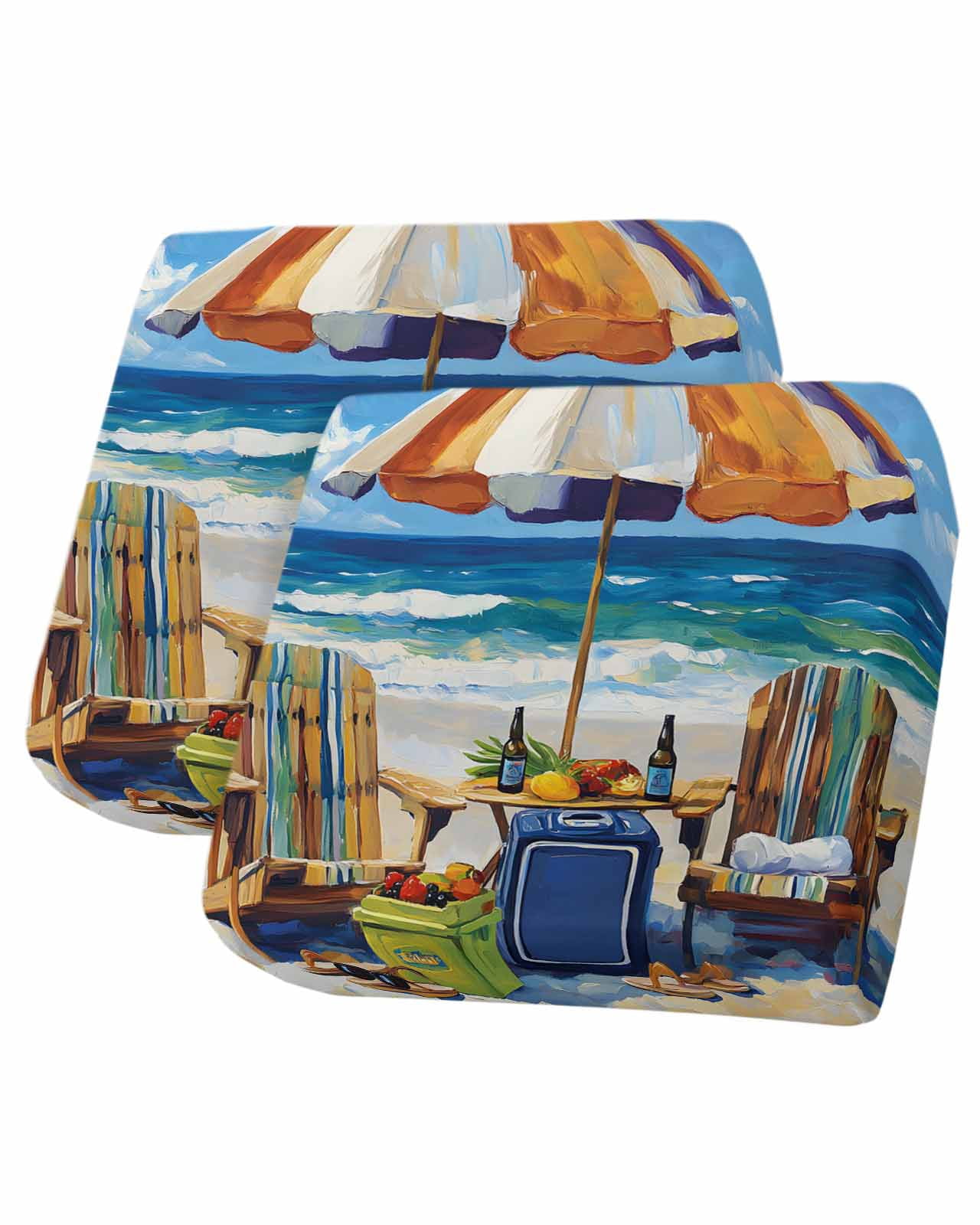 Coastal Beach Sofa Couch Cushion Covers Washable, Removable Stretchable ...