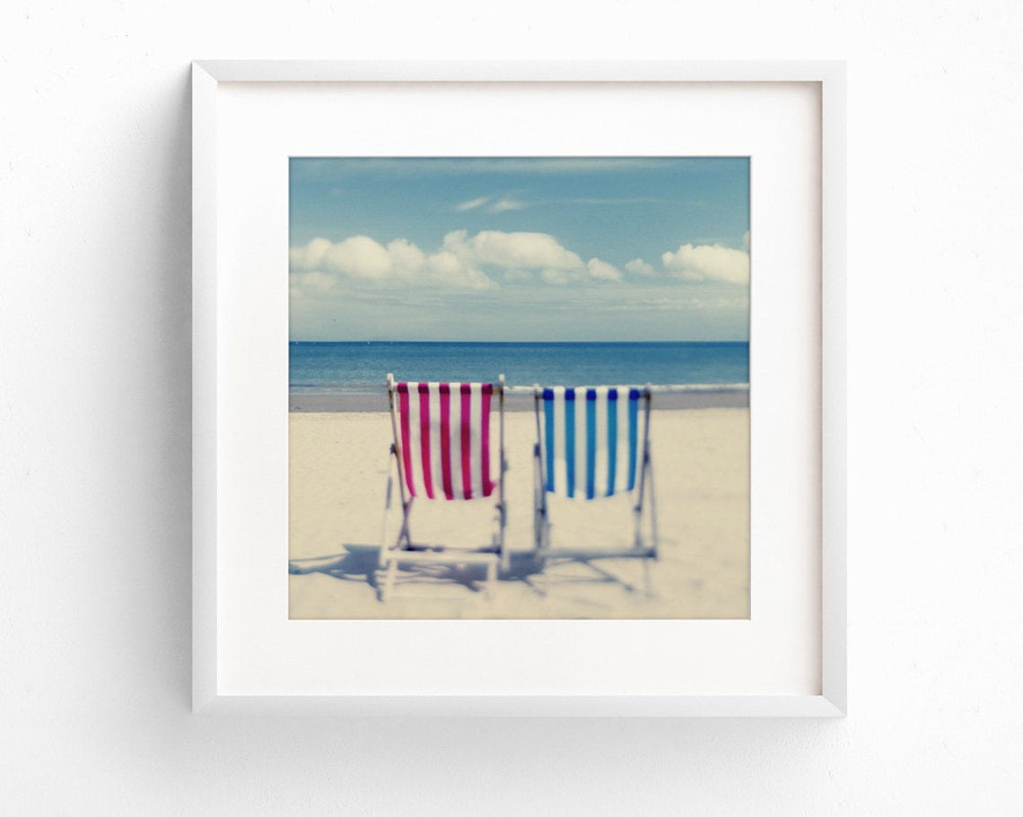 Coastal Beach Square Bathroom Pastel Colors Large Poster Unframed Paper ...