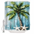 Coastal Beach Starfish Bathroom Shower Curtains with 12 Hooks Polyester ...